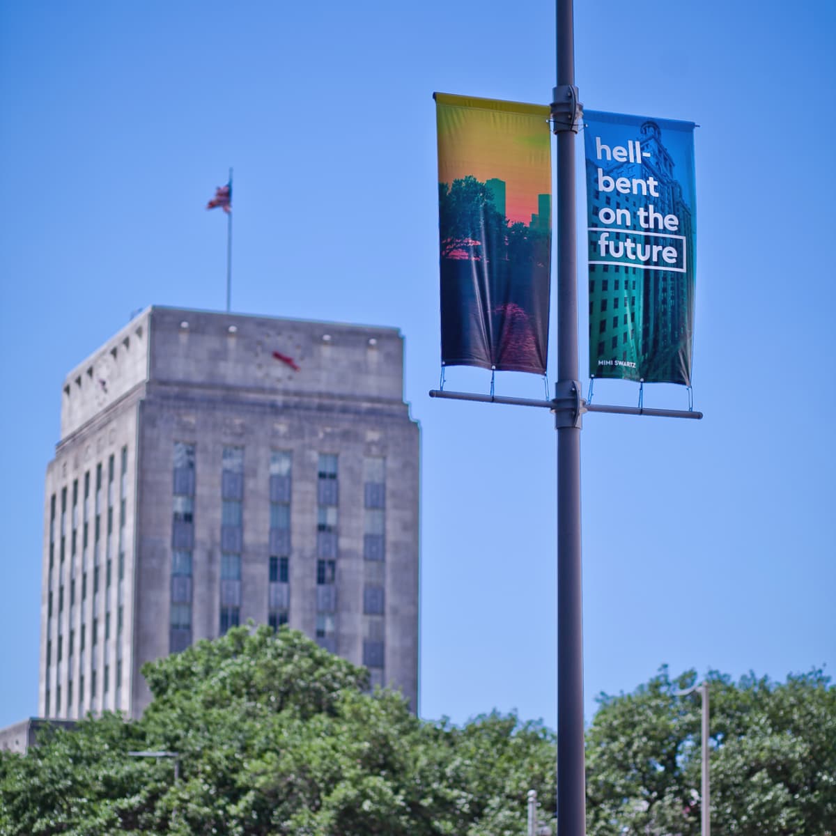 It's a banner season in downtown Houston with quirky words of wisdom ...