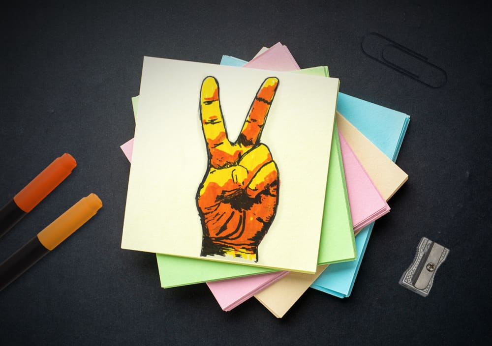 Sticky Note: Hand Signs - Cupixel