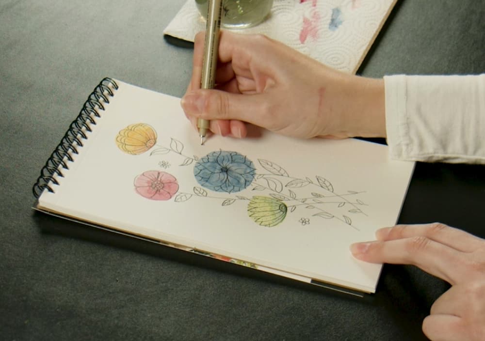 Watercolor Flower Doodles - Cupixel