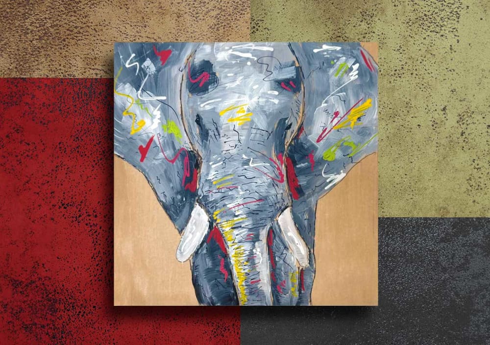 Elephant On Wood - Cupixel