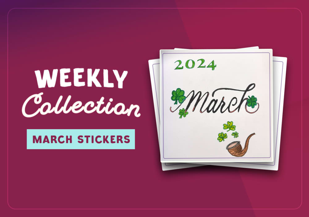 Journaling Monthly Stickers : March Collection - Cupixel