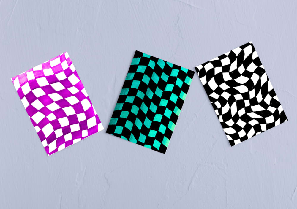 Creative Break Replay: Wavy Checkerboard Pattern - Cupixel