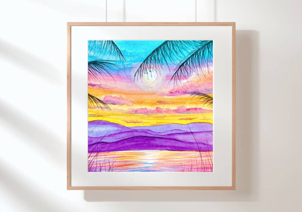Live Replay: Watercolor Summer Sunset - Cupixel