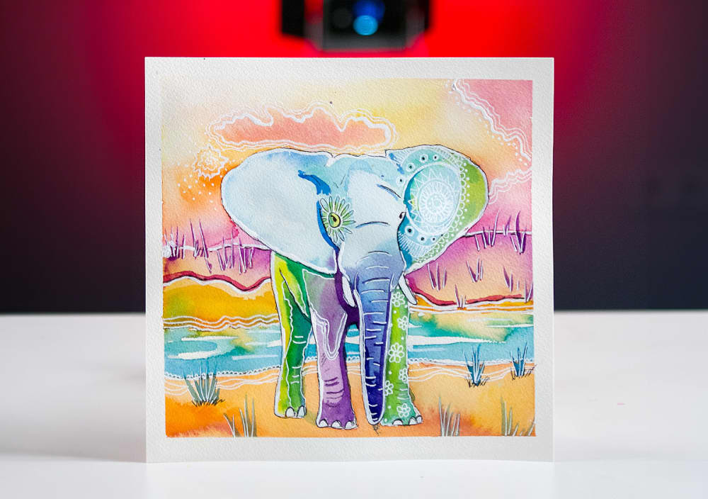 Abstract Elephant In Watercolor - Cupixel