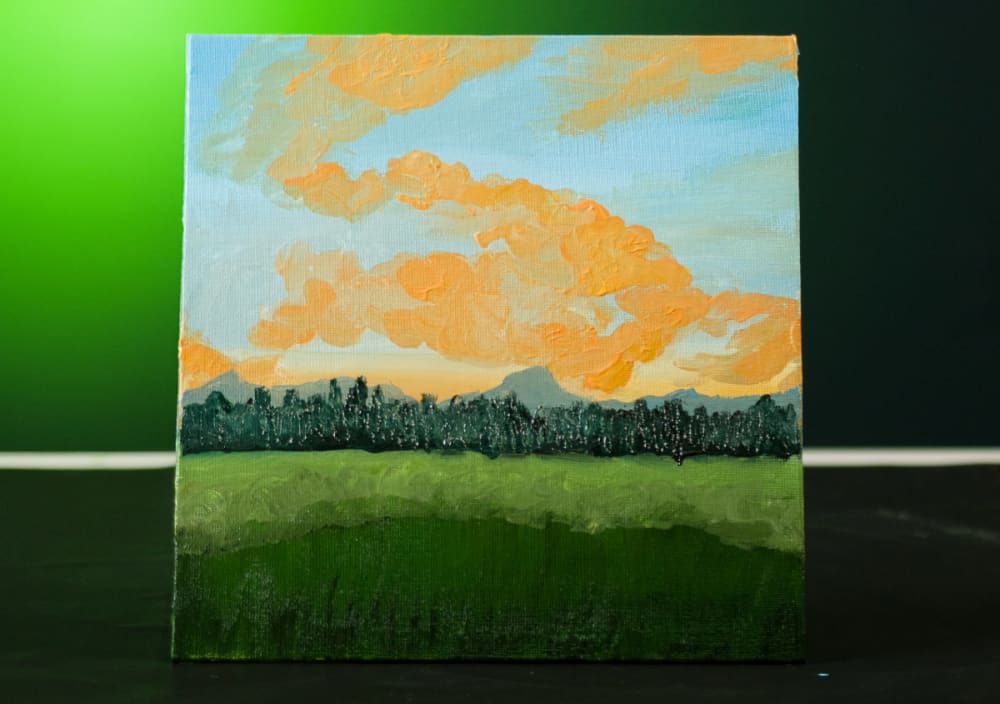 Vermont Sunset Landscape Painting - Cupixel