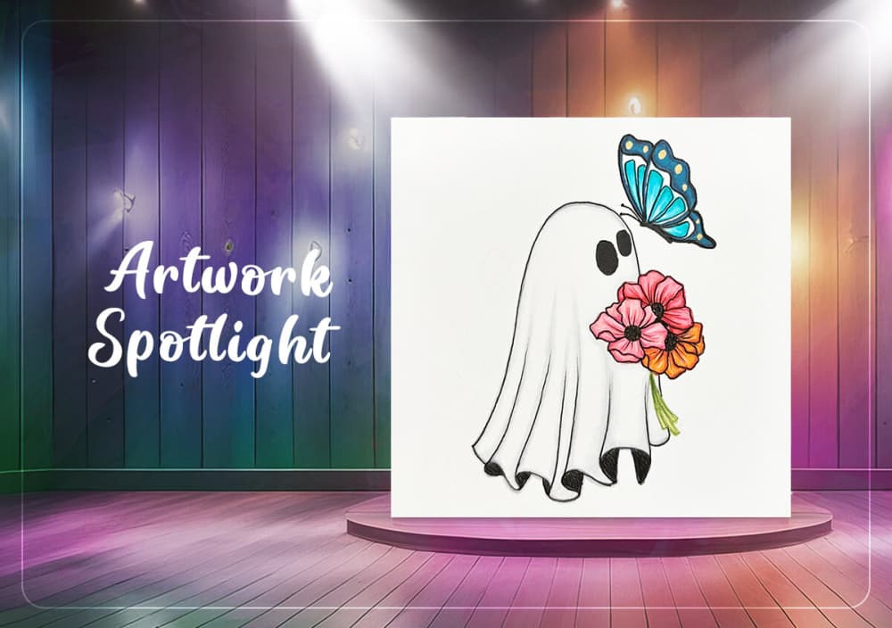 Artwotk Spotlight: Ghost Holding Bouquet - Cupixel