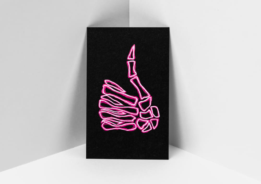 Live Replay: Neon Skeleton Hand Signs - Cupixel