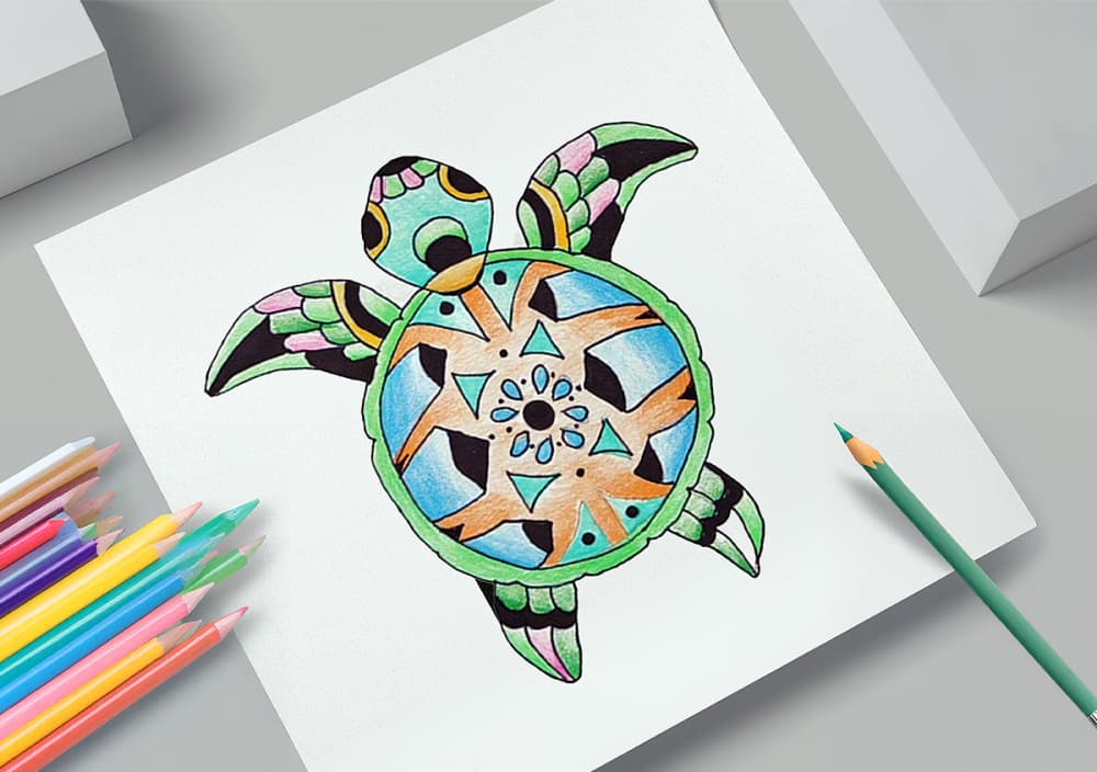 Sea Turtle Mandala - Cupixel