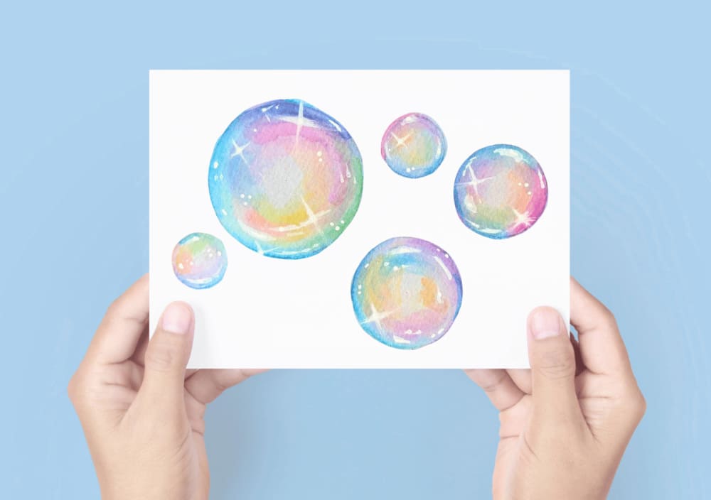 Creative Break Replay: Watercolor Iridescent Bubbles - Cupixel