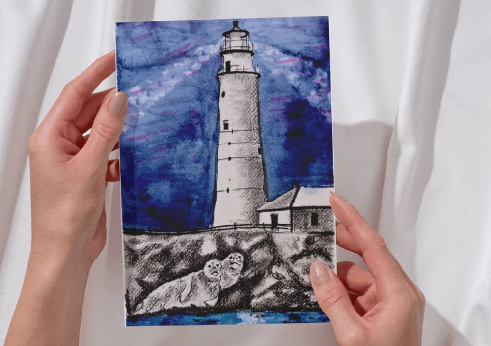 Live Replay: Mixed-Media Lighthouse Landscape - Cupixel
