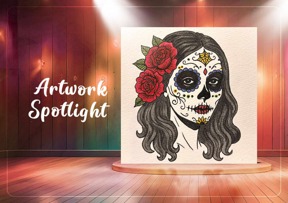 Artwork Spotlight: Sugar Skull Portrait - Cupixel