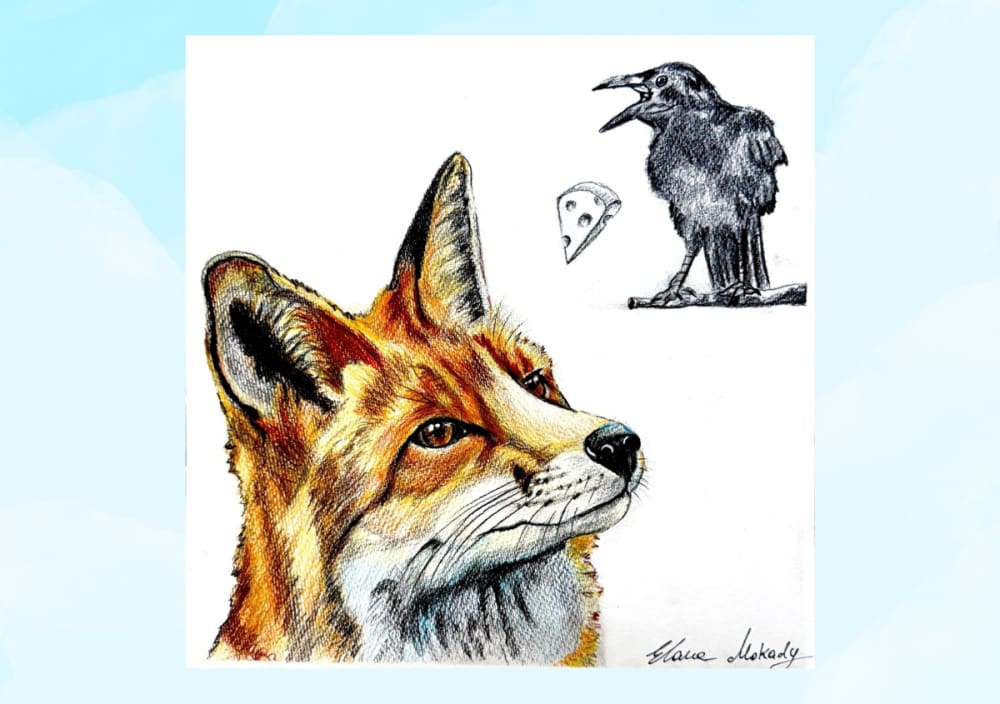 Replay: The Fox & The Crow Drawing - Cupixel