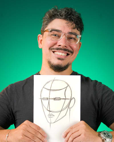 Sketch A Comic Book Face With Basic Shapes - Cupixel