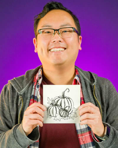 Live Replay: Pumpkin Ink Drawing - Cupixel