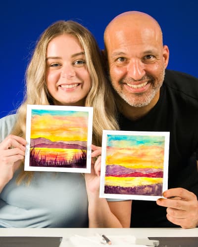 Live Replay: Watercolor Summer Sunset - Cupixel