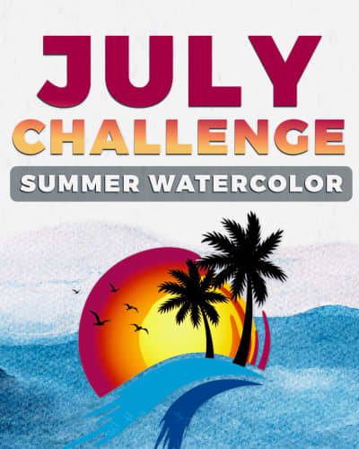 July 2025 Challenge: Summer Watercolor - Cupixel