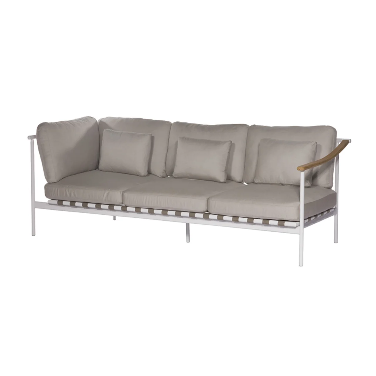 Barlow Tyrie Around Deep Seating Triple Module - Aluminum (L) / Teak (R ...