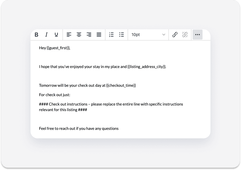 Using variables in messages – Guesty Help Center