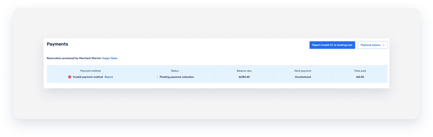 Handling invalid credit card details for a reservation – Guesty Help Center