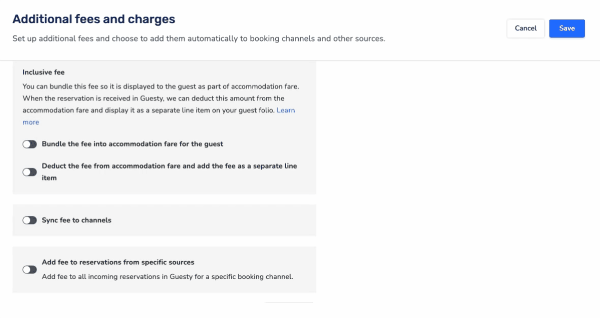 Beta: Bundling and deducting additional fees – Guesty Help Center