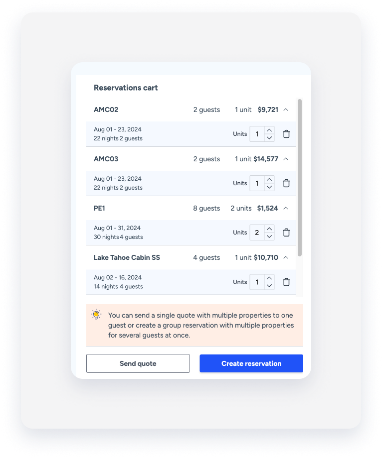 Creating a group reservation for multiple listings – Guesty Help Center