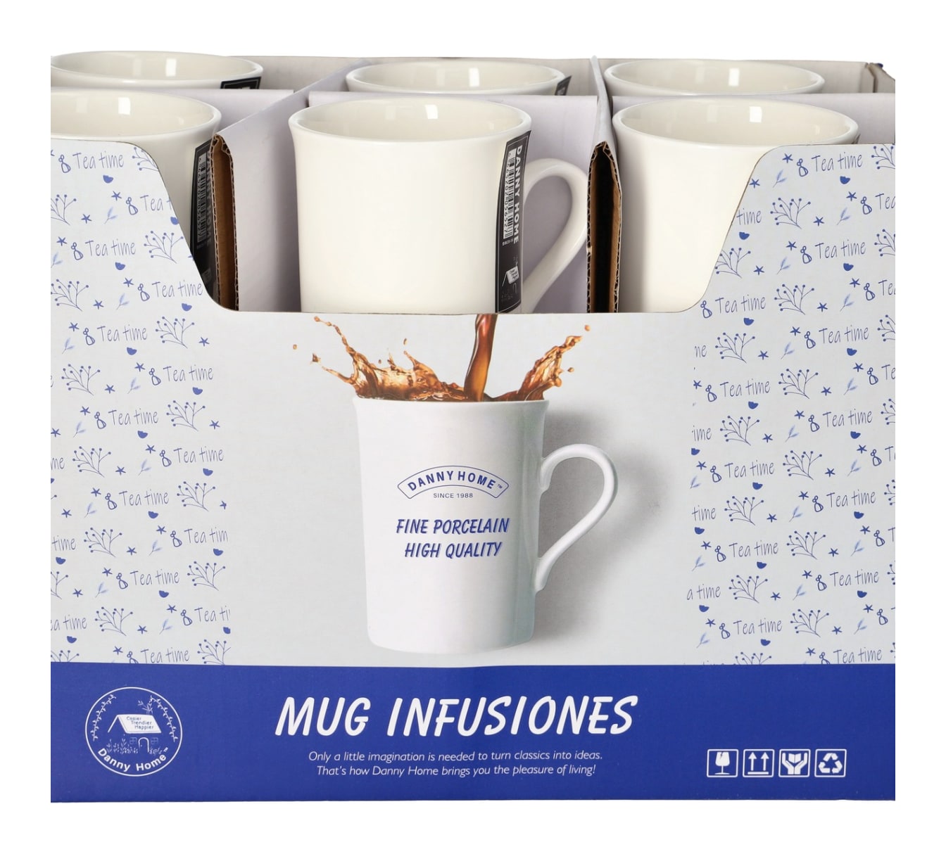 White Ceramic Tea Mug Set 12pcs 10cm | Danny Home