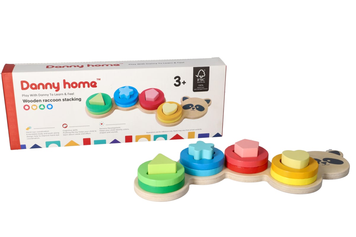 Wooden Raccoon Stacking Toy | Danny Home
