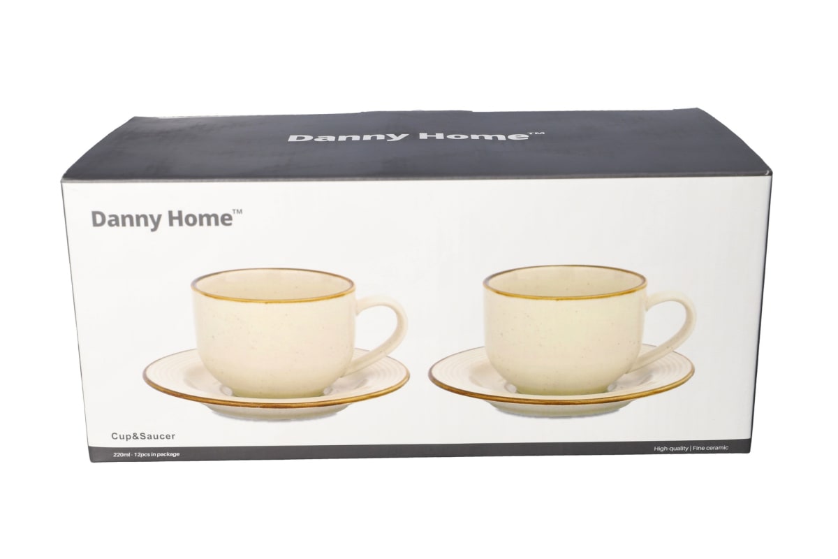 Porcelain Cup & Saucer 12pcs 220ml | Danny Home