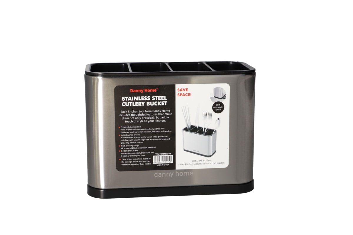 Cutlery Drainage Storage Bucket 18cm | Danny Home