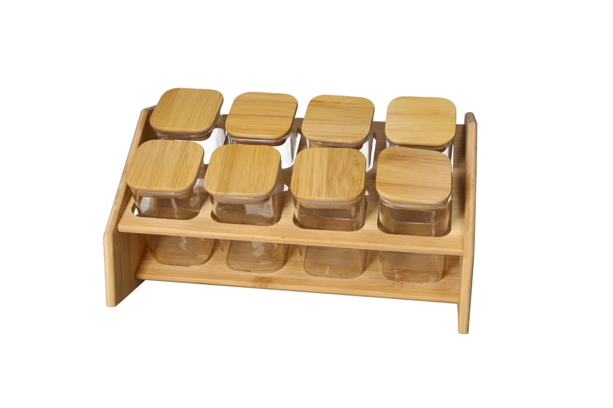 Spice Jar Set with Stand 9pcs | Danny Home