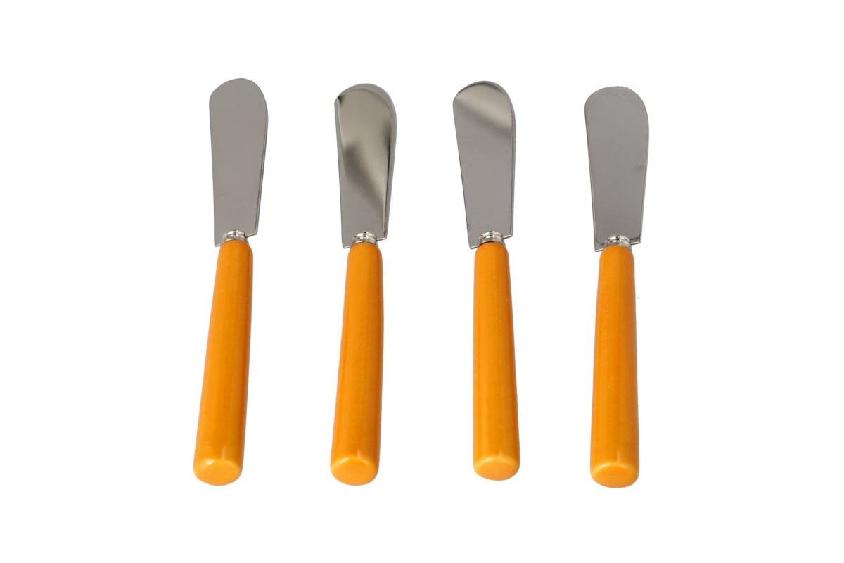 4 Pcs Orange Porcelain Butter Knife Set | Danny Home