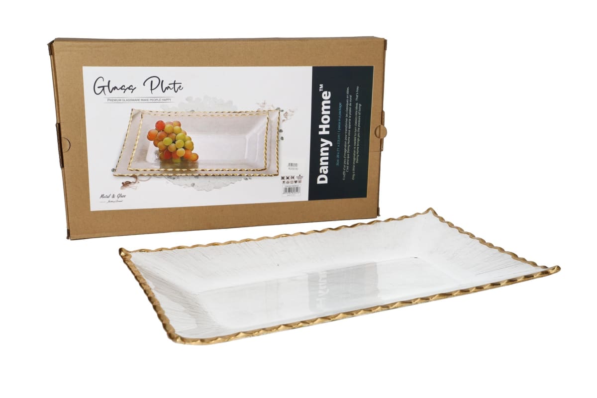 Rectangle Glass Serving Platter 35.3cm | Danny Home