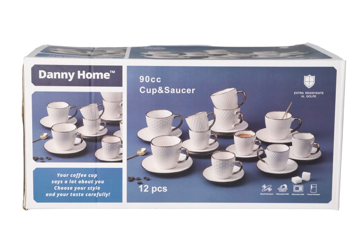 Espresso Cup And Saucer Set 12pcs | Danny Home