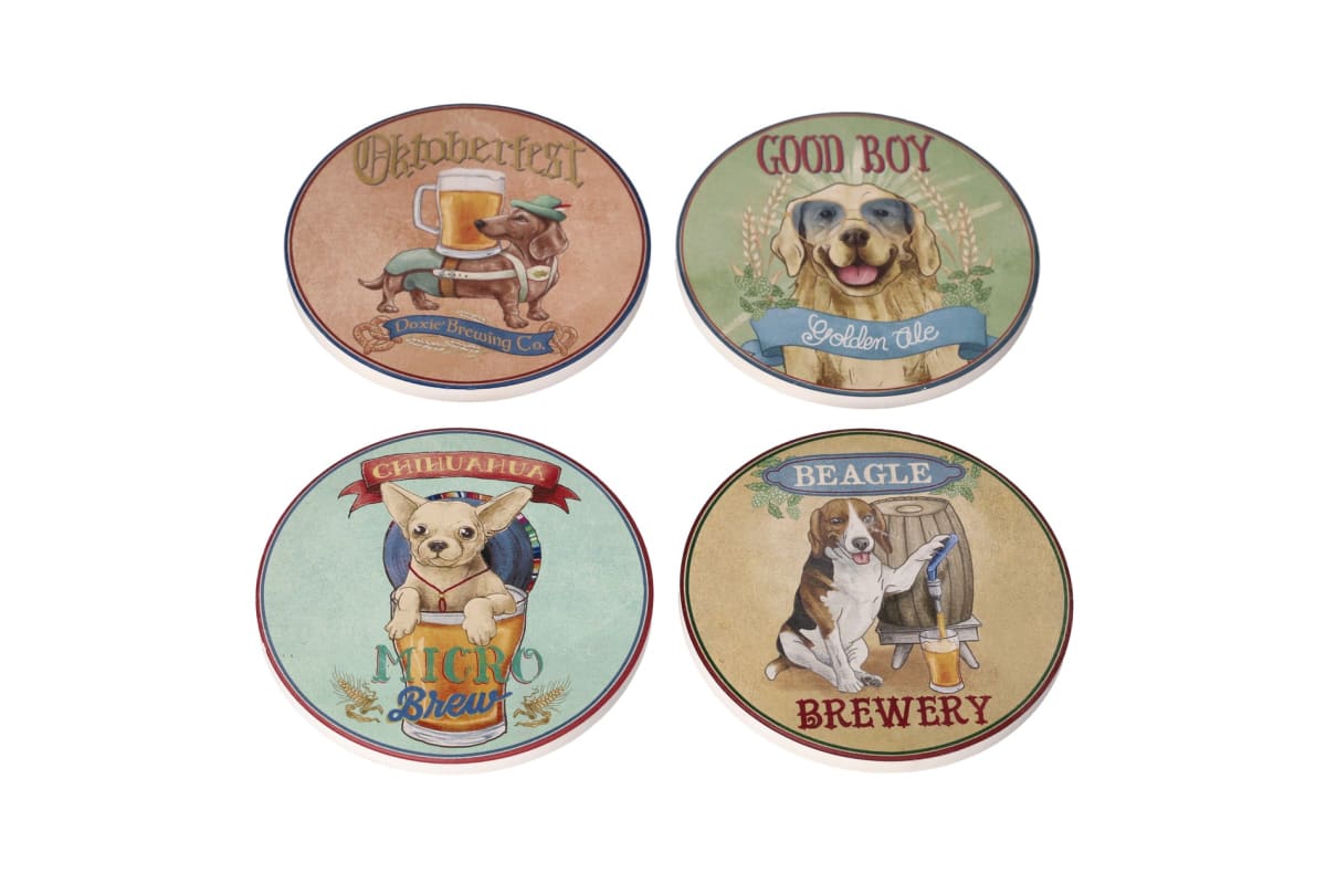Absorbent Design Coasters 4pcs 10.1cm | Danny Home