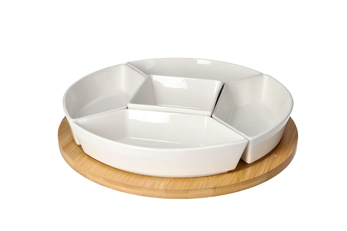 Bamboo Lazy Susan Snack Platter 29.5cm | Danny Home