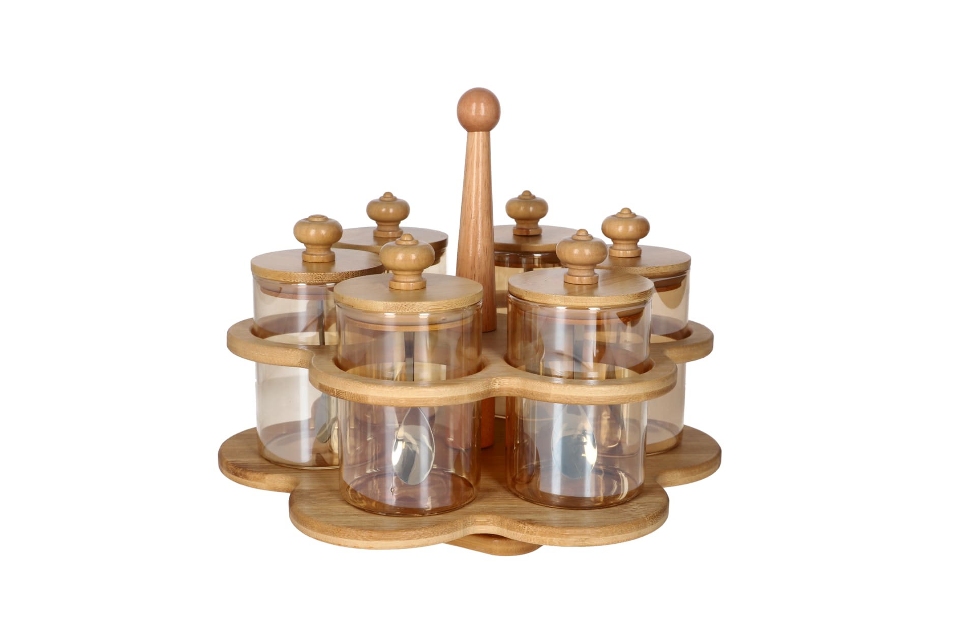 Spice Jar Set with Rotatory Stand 7pcs | Danny Home