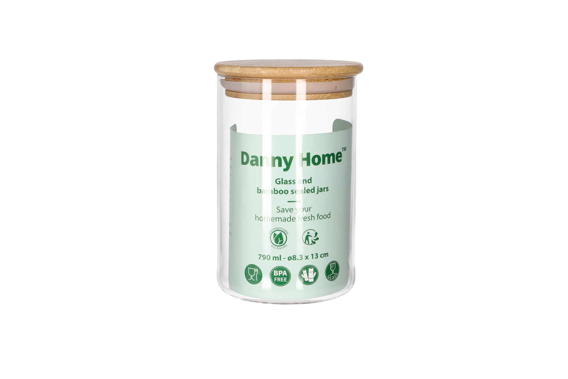 Glass Jar with Wooden Lid 790ml | Danny Home