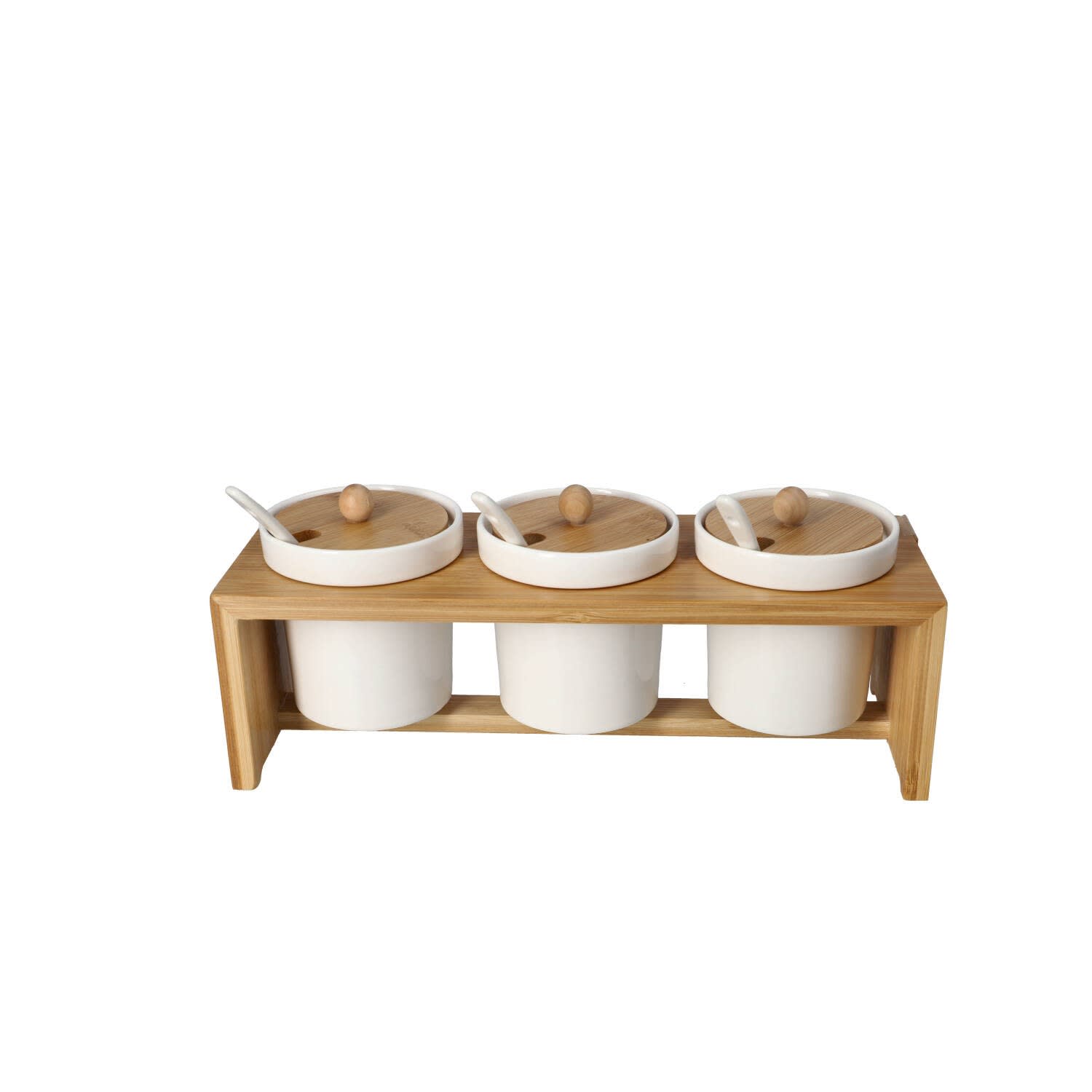 Wooden Condiment Bowl with Stand 10Pcs | Homeware