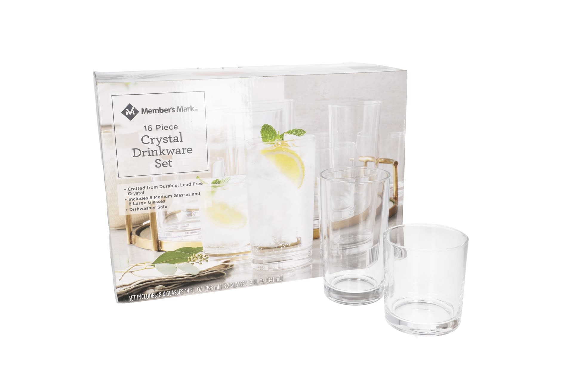 Crystal Drinkware Glasses 16pcs | Danny Home