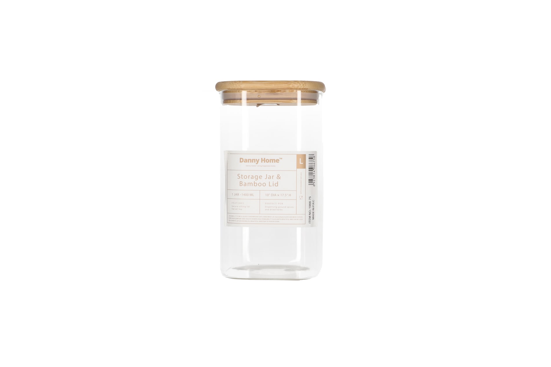 Storage Jar with Bamboo Lid 1400ml | Danny Home