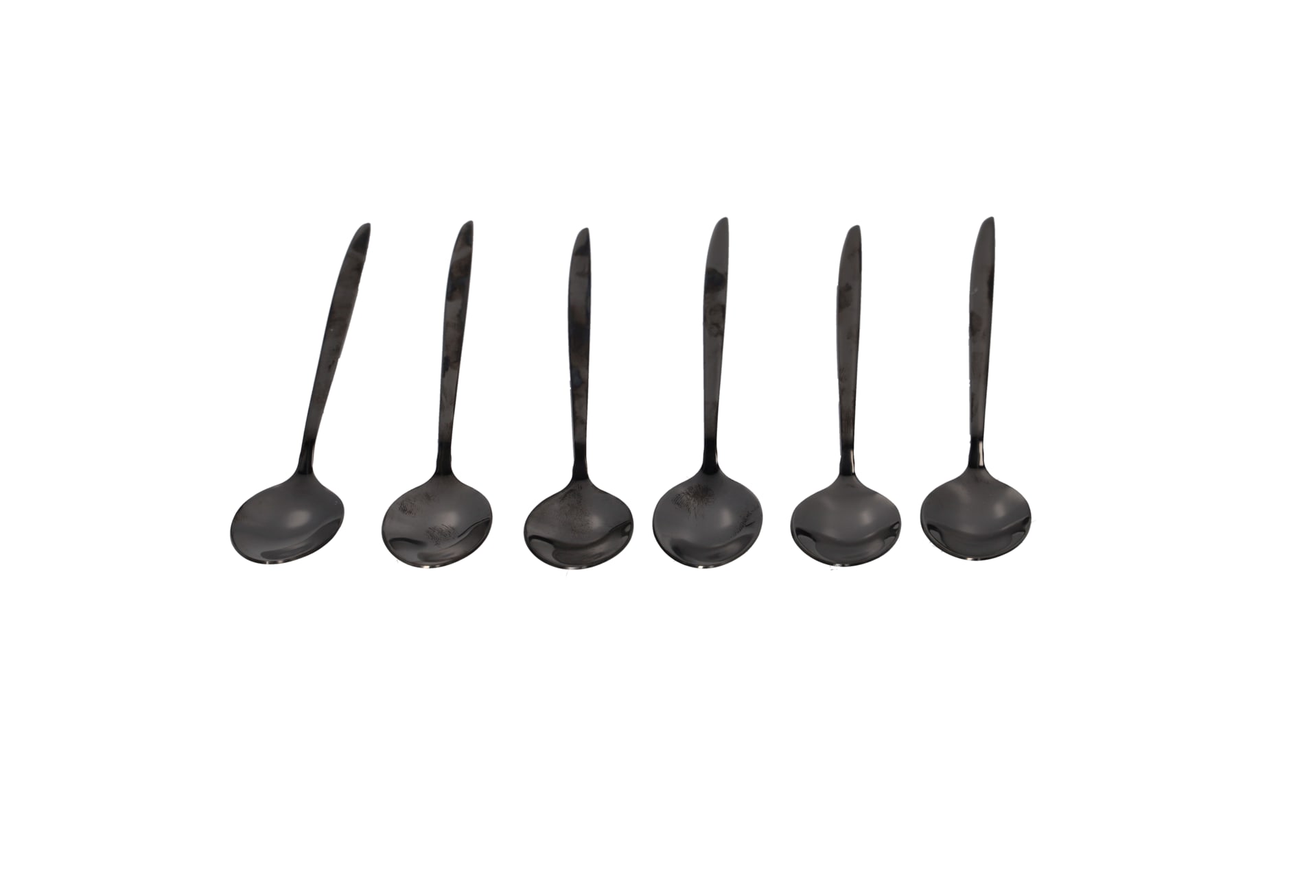 6 Black Dessert Spoons 12.8cm | Danny Home