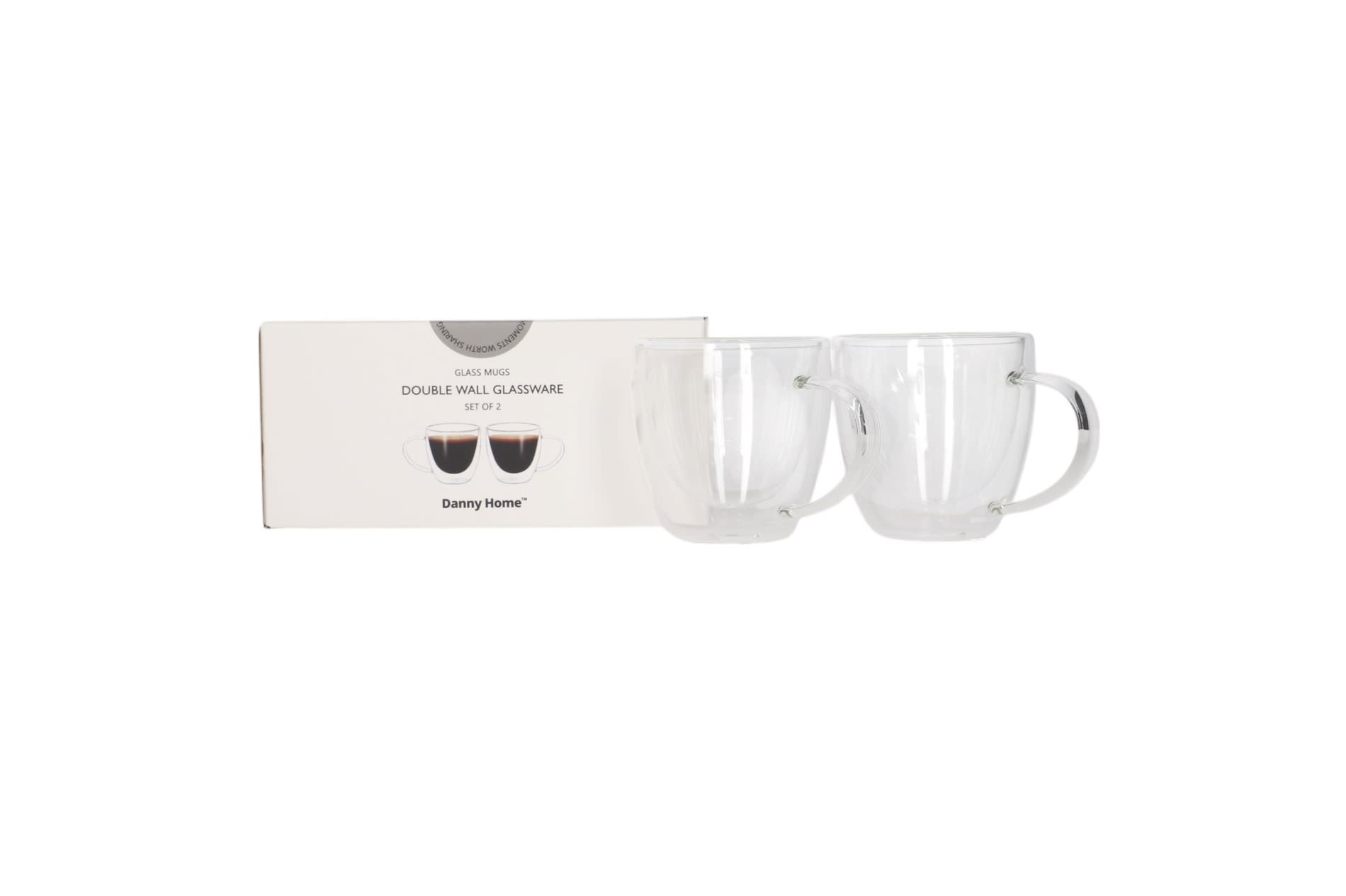 Double Walled Glass Mug with Handle 150ml | Danny Home