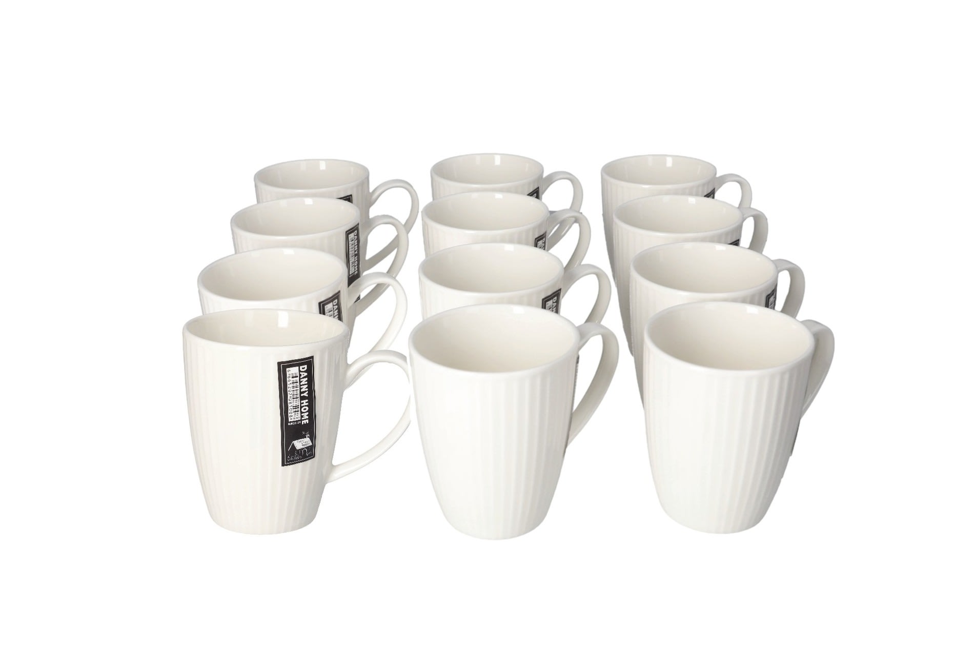 White Ceramic Tea Mug 12cm 12pcs | Danny Home