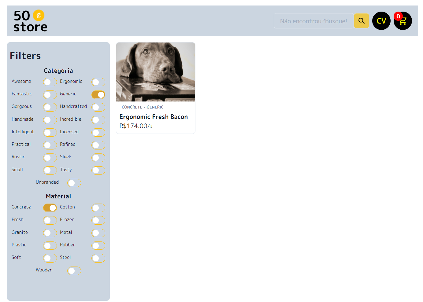 GitHub - cesarzxk/fifty-cents-store-front: Projeto parte de um desafio full-stack!