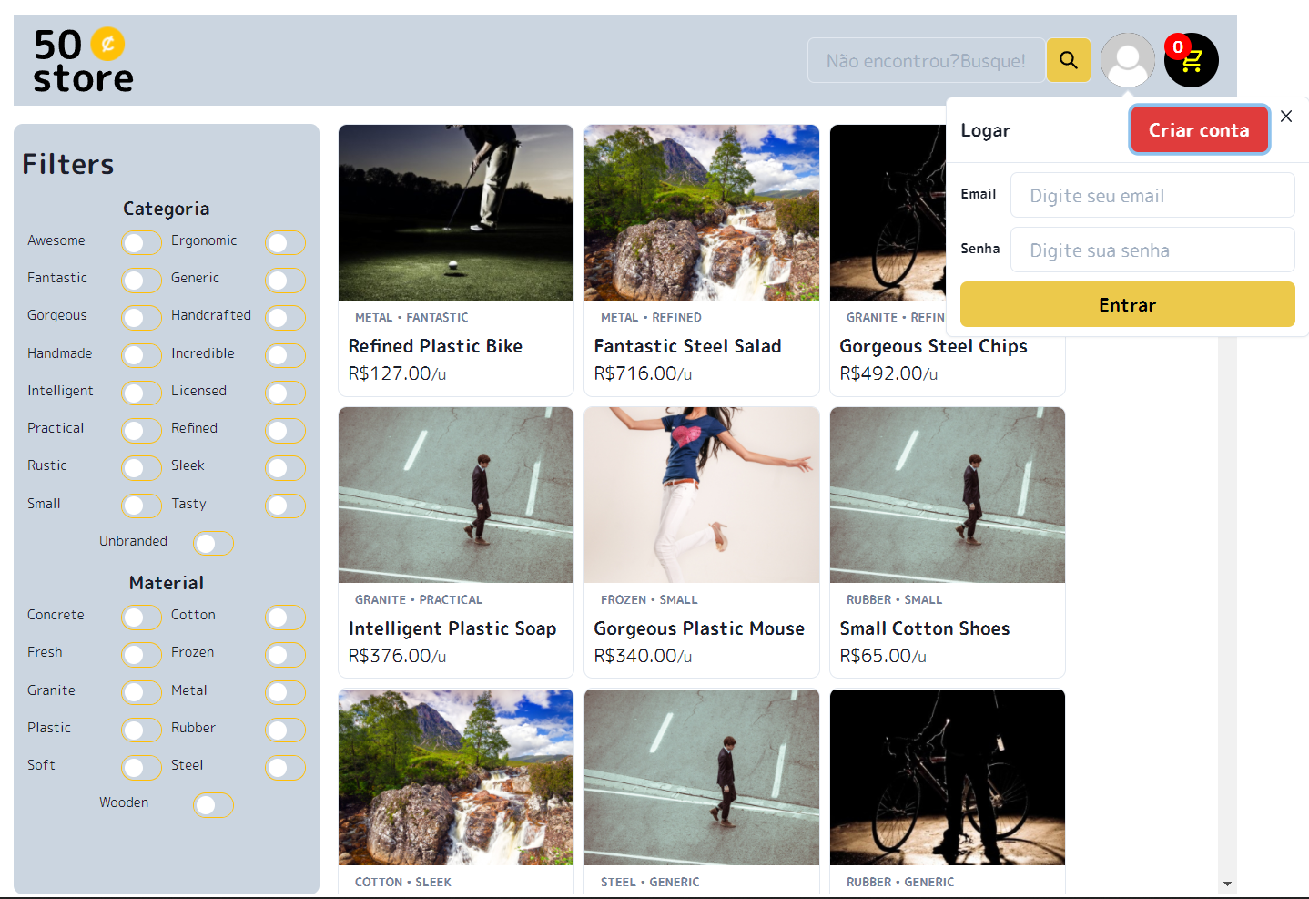 GitHub - cesarzxk/fifty-cents-store-front: Projeto parte de um desafio full-stack!