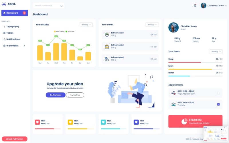 Sofia - Free Admin Dashboard Template built with React and Bootstrap ...