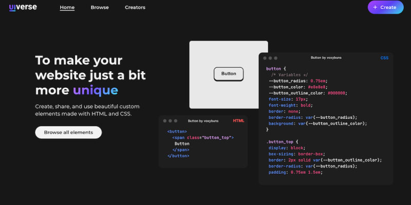 uiverse.io - Universe of UI; Hundreds of Open Source UI elements ...