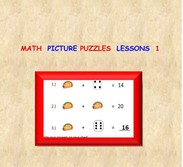 MATH PICTURE PUZZLES LESSON 1