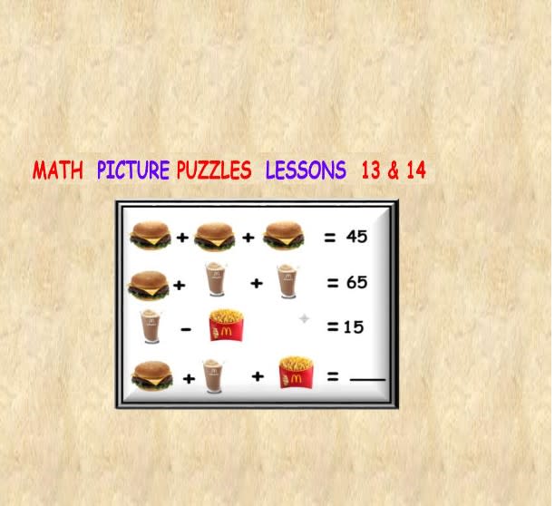 MATH PICTURE PUZZLES LESSON 13 & 14