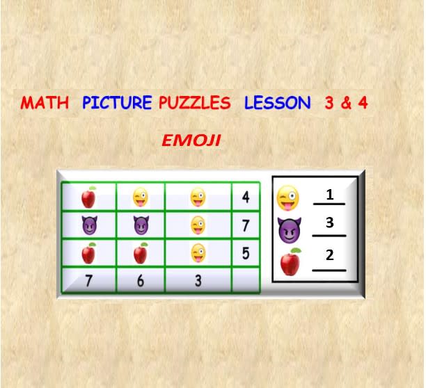 MATH PICTURE PUZZLES LESSON 3 & 4